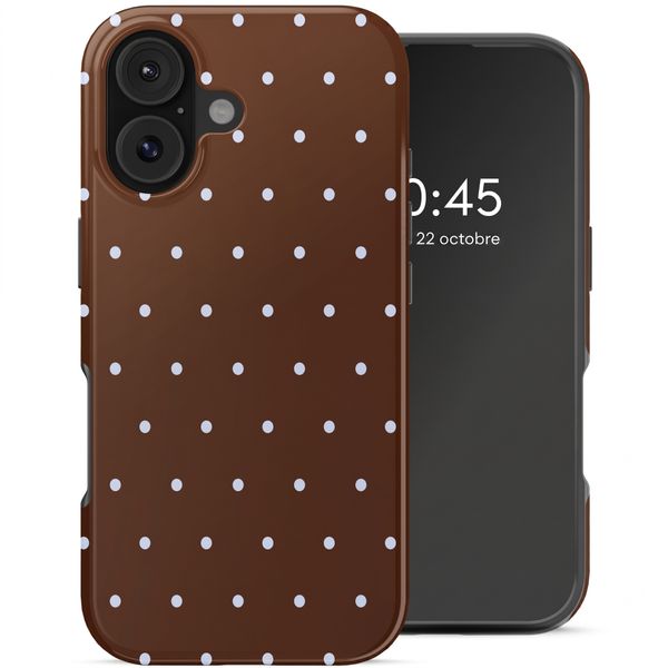 Selencia Coque arrière Vivid pour Apple iPhone 17 - Happy Dots Chocolate