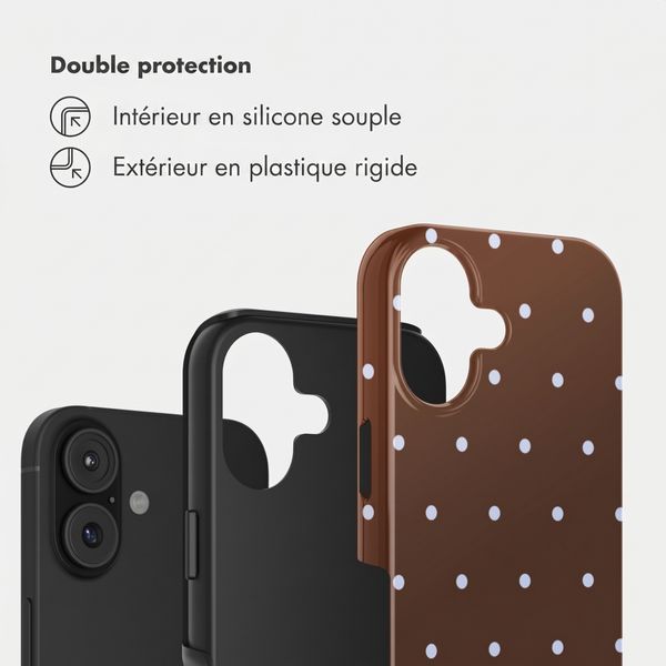 Selencia Coque arrière Vivid pour Apple iPhone 17 - Happy Dots Chocolate