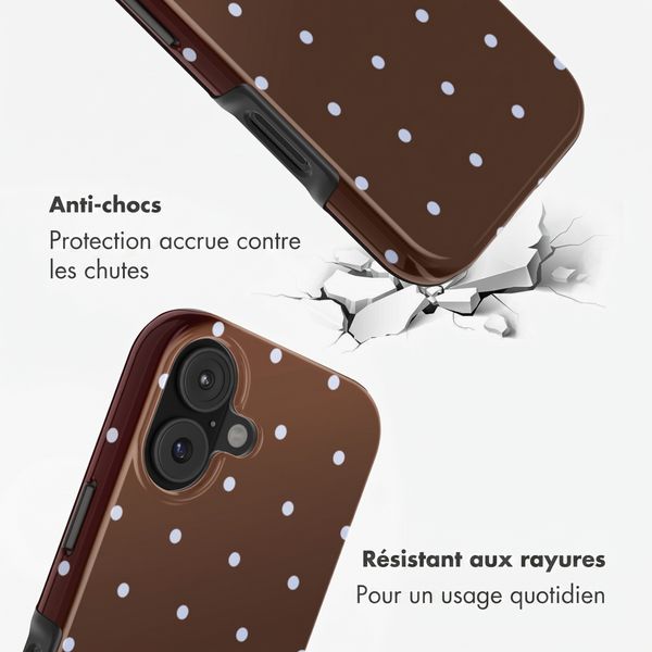 Selencia Coque arrière Vivid pour Apple iPhone 17 - Happy Dots Chocolate